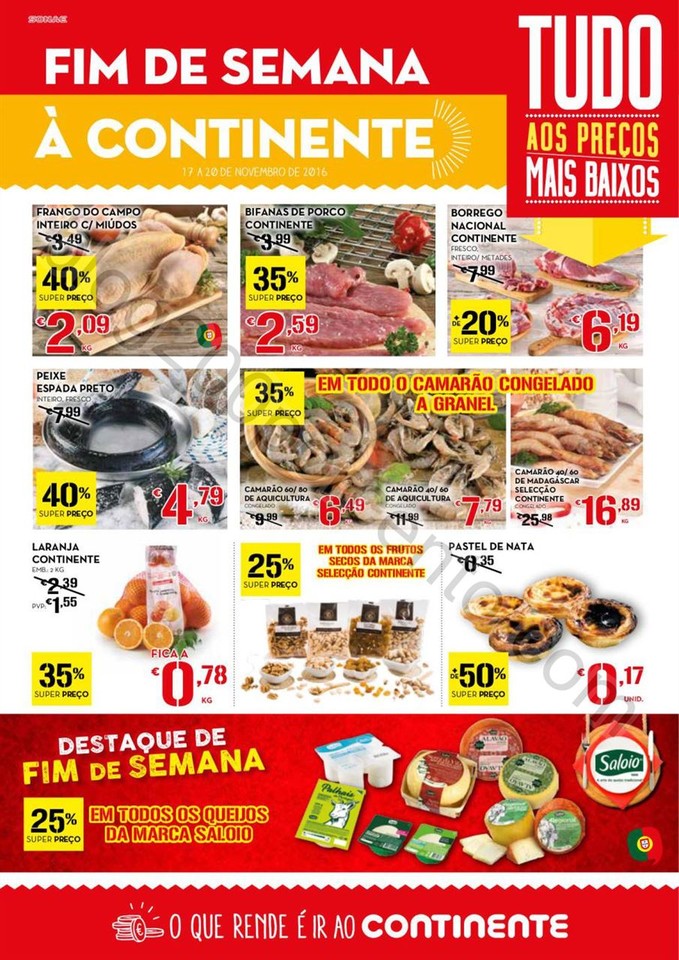 novo folheto Continente 17a20nov Fim de Semana